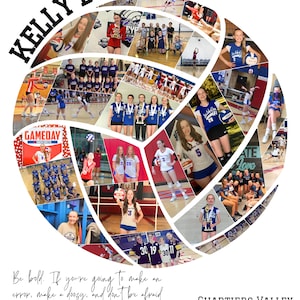 Editable Volleyball Canva Frame Template Pdf Photo Collage 33 Photos - Etsy