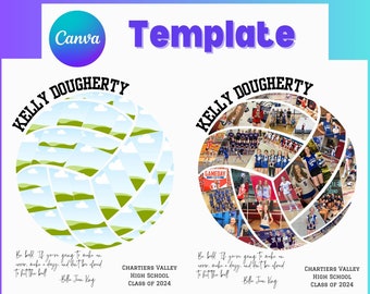 Editable Volleyball Canva Frame Template Pdf Photocollage - Etsy