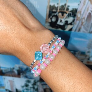 Pink and Blue Bracelet Stack - Etsy