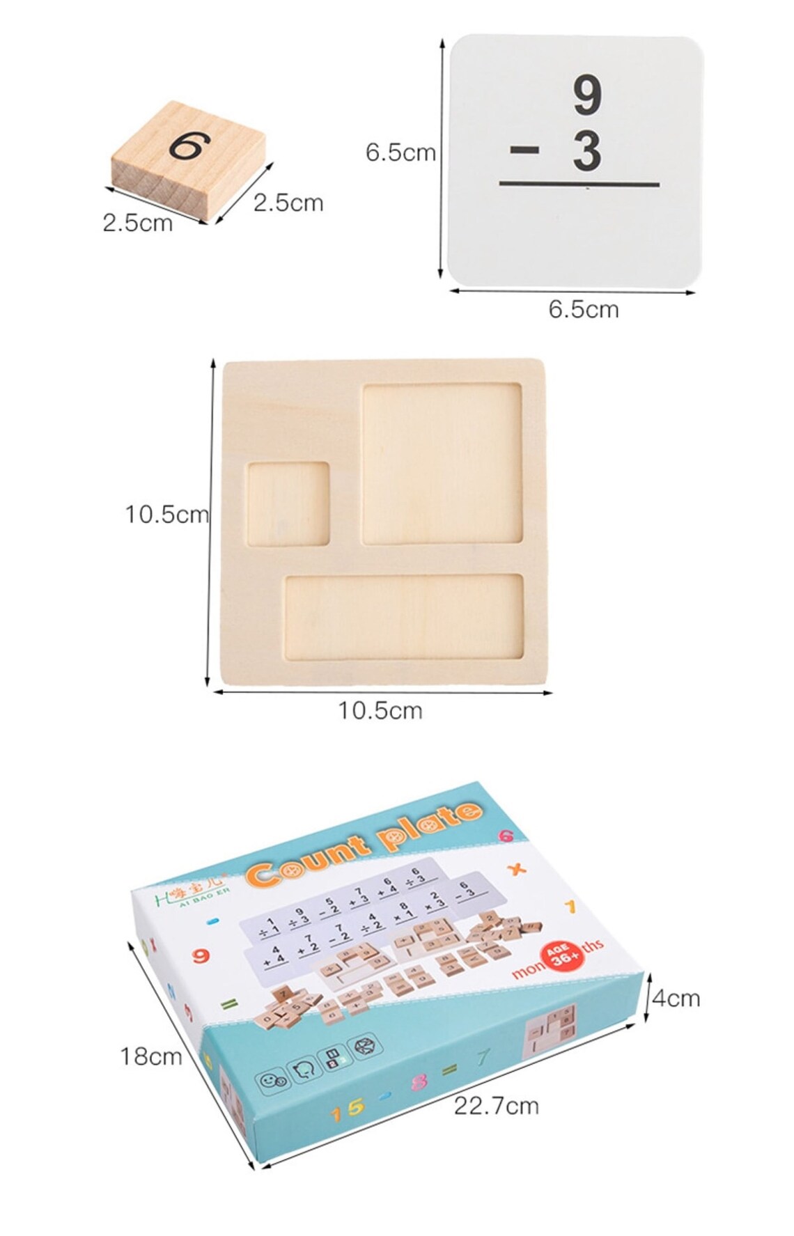 Montessori Math Board: Wooden Number Blocks, Early Learning Toy - Etsy