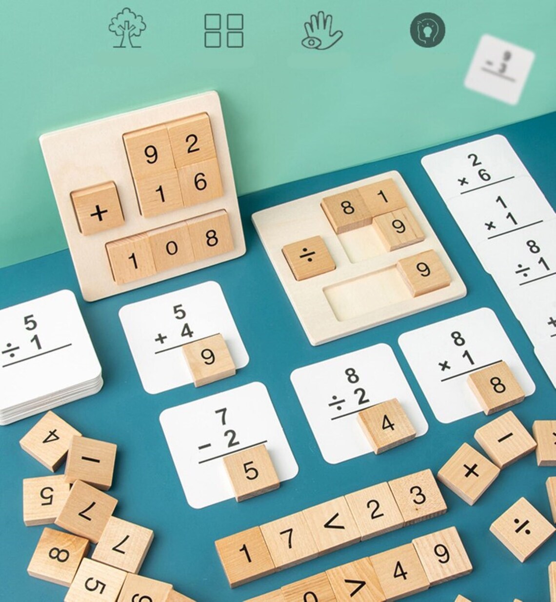 Montessori Math Board: Wooden Number Blocks, Early Learning Toy - Etsy