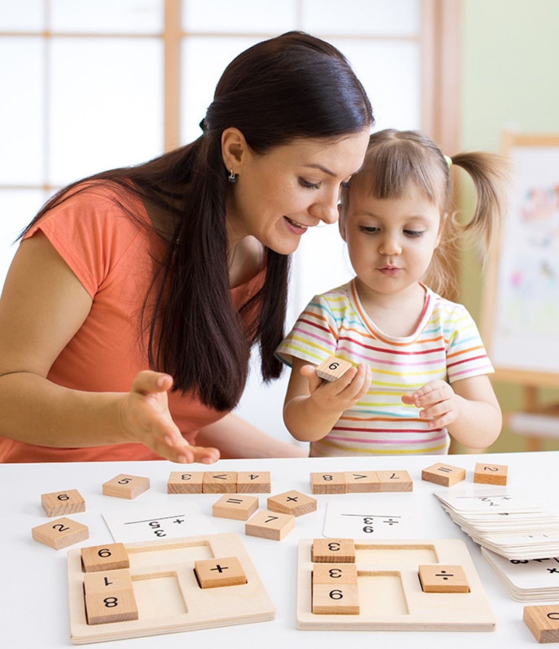 Montessori Math Board: Wooden Number Blocks, Early Learning Toy - Etsy