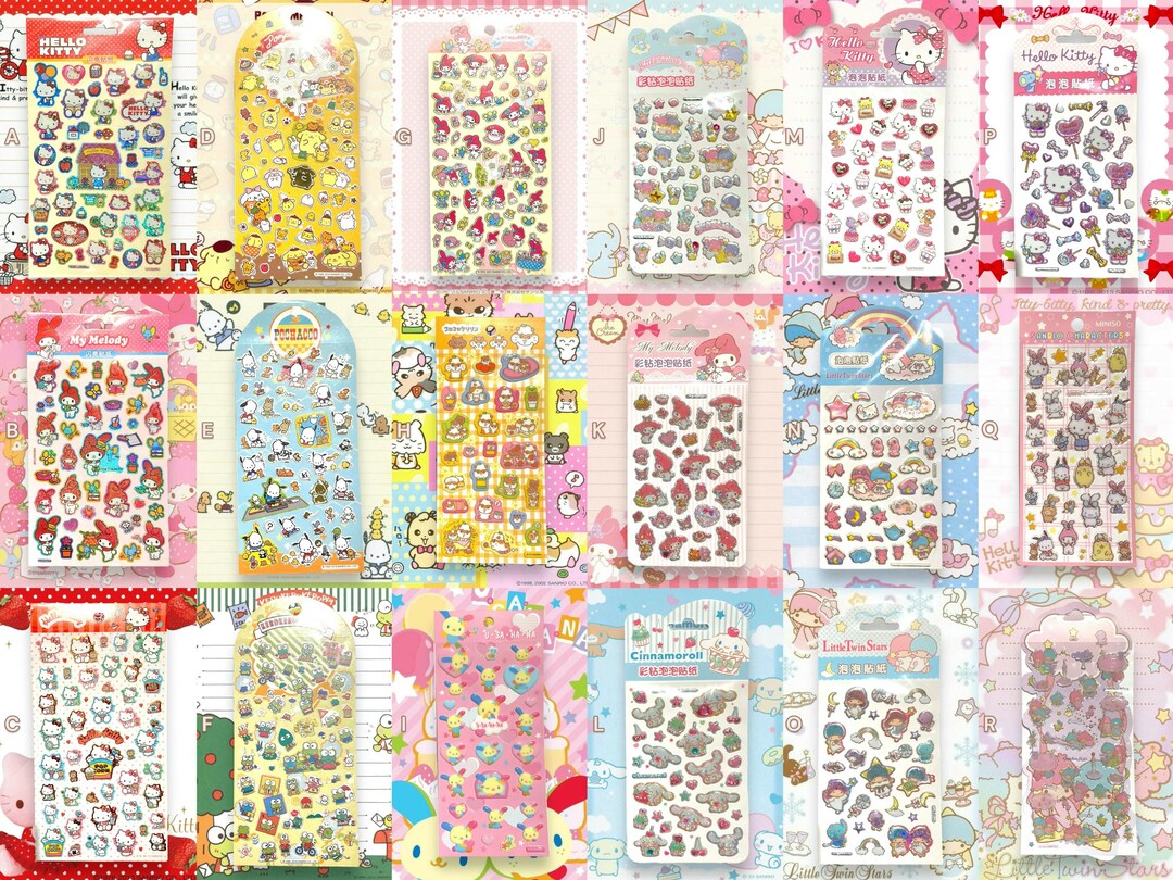 Kawaii Puffy Sticker Sheets (sanrio/hello Kitty/rilakkuma/cinnamoroll ...