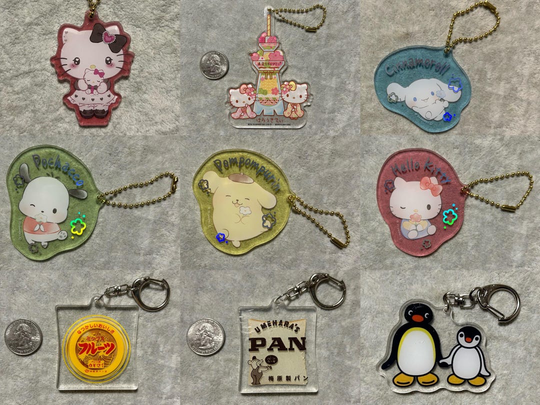 Large Acrylic Keychains (furoku /sanrio/kawaii/gotochi/heisei Retro ...