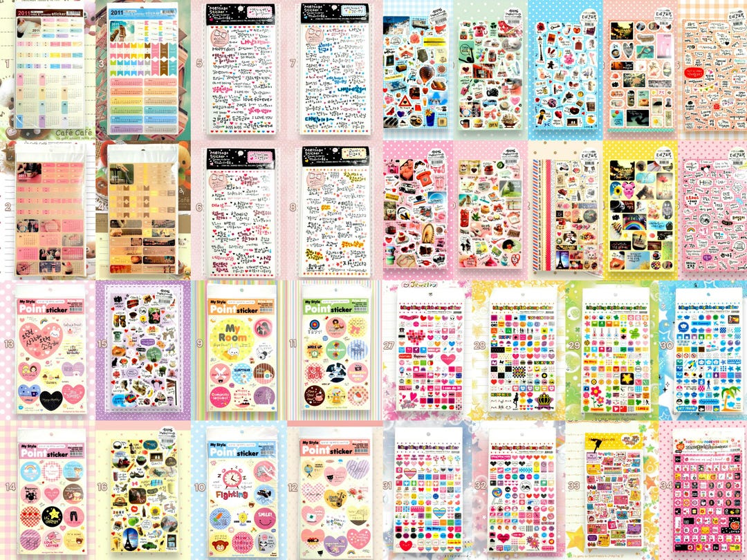 Kawaii Zakka Vintage Scrapbook Web Blog Korean Sticker Sheets (2000s ...