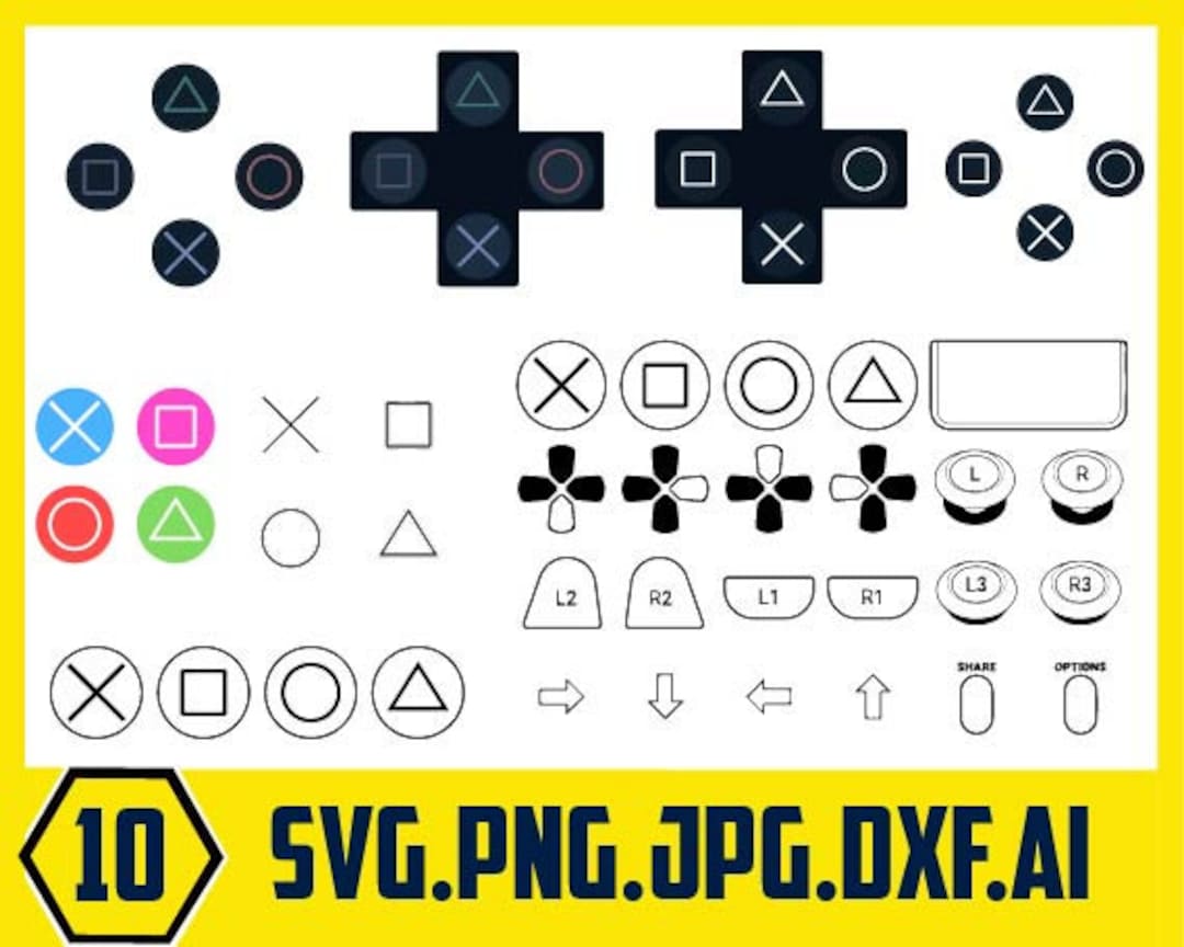 Playstation Svg,playstation Buttons, Gaming Svg, Ps4 Buttons, Play ...