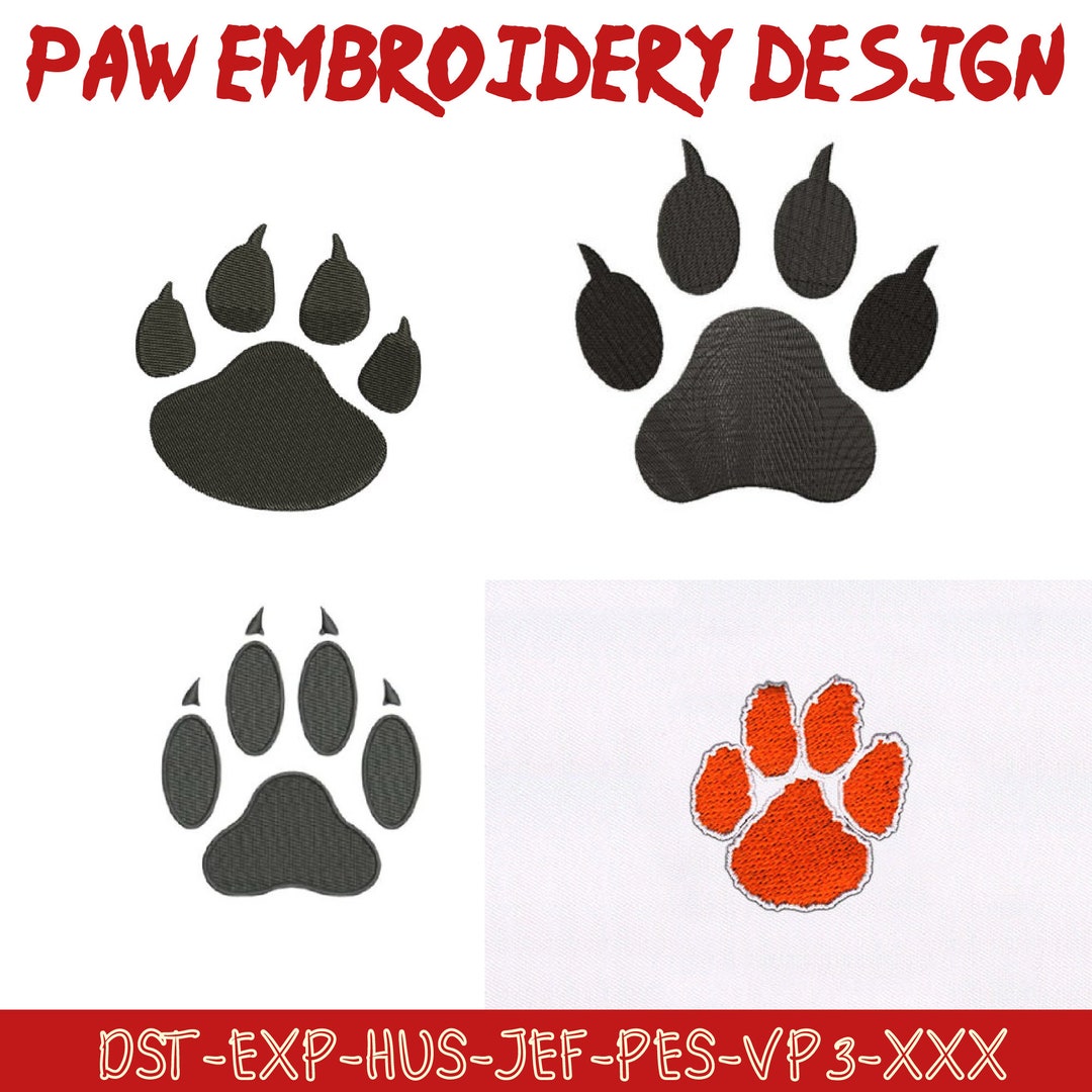 Tiger Paw Embroidery Design Orange Paw Machine Embroidery Design Animal ...