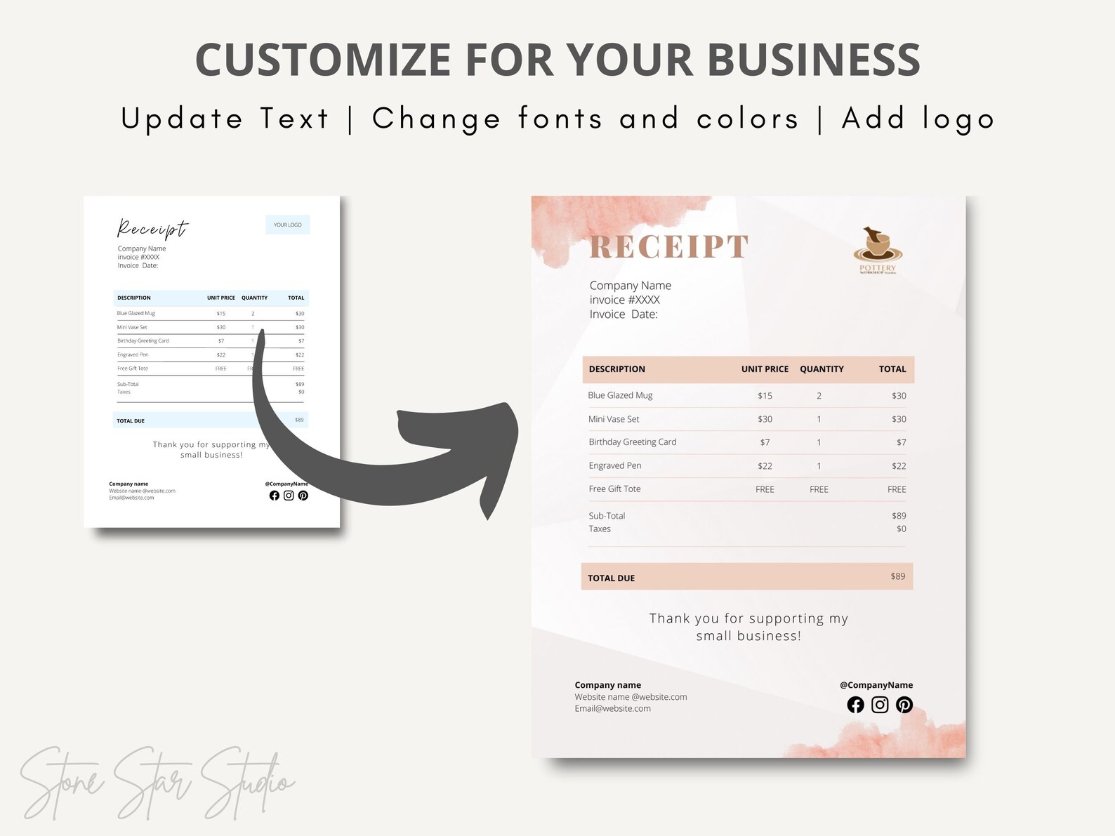 Craft Show Receipt Template. Invoice Form Template, Artist Invoice ...