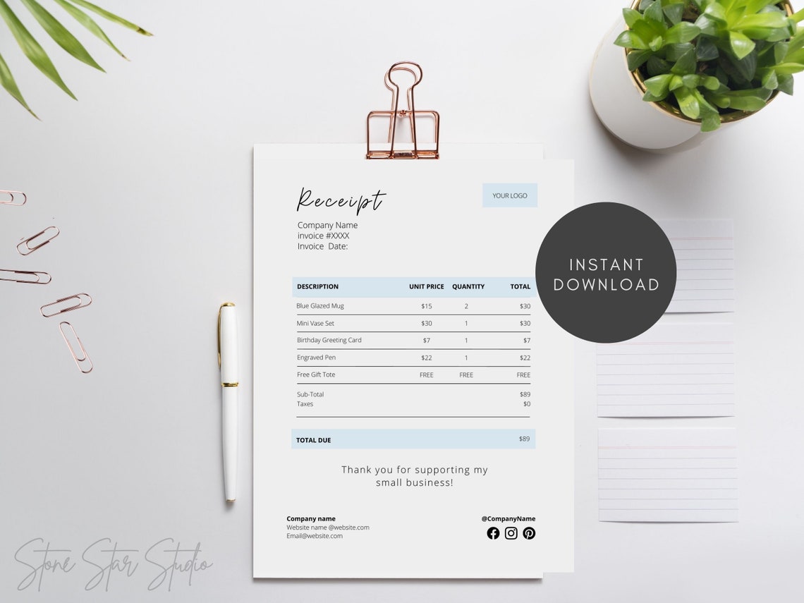 Craft Show Receipt Template. Invoice Form Template, Artist Invoice ...