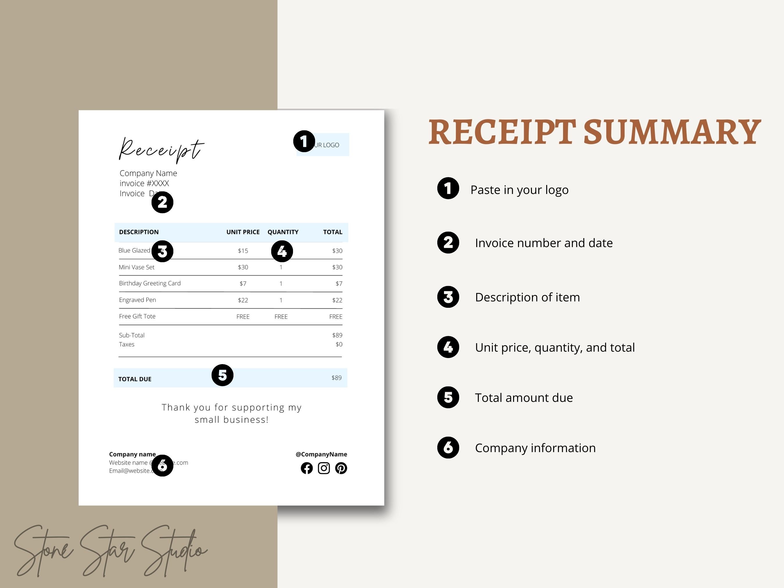 Craft Show Receipt Template. Invoice Form Template, Artist Invoice ...