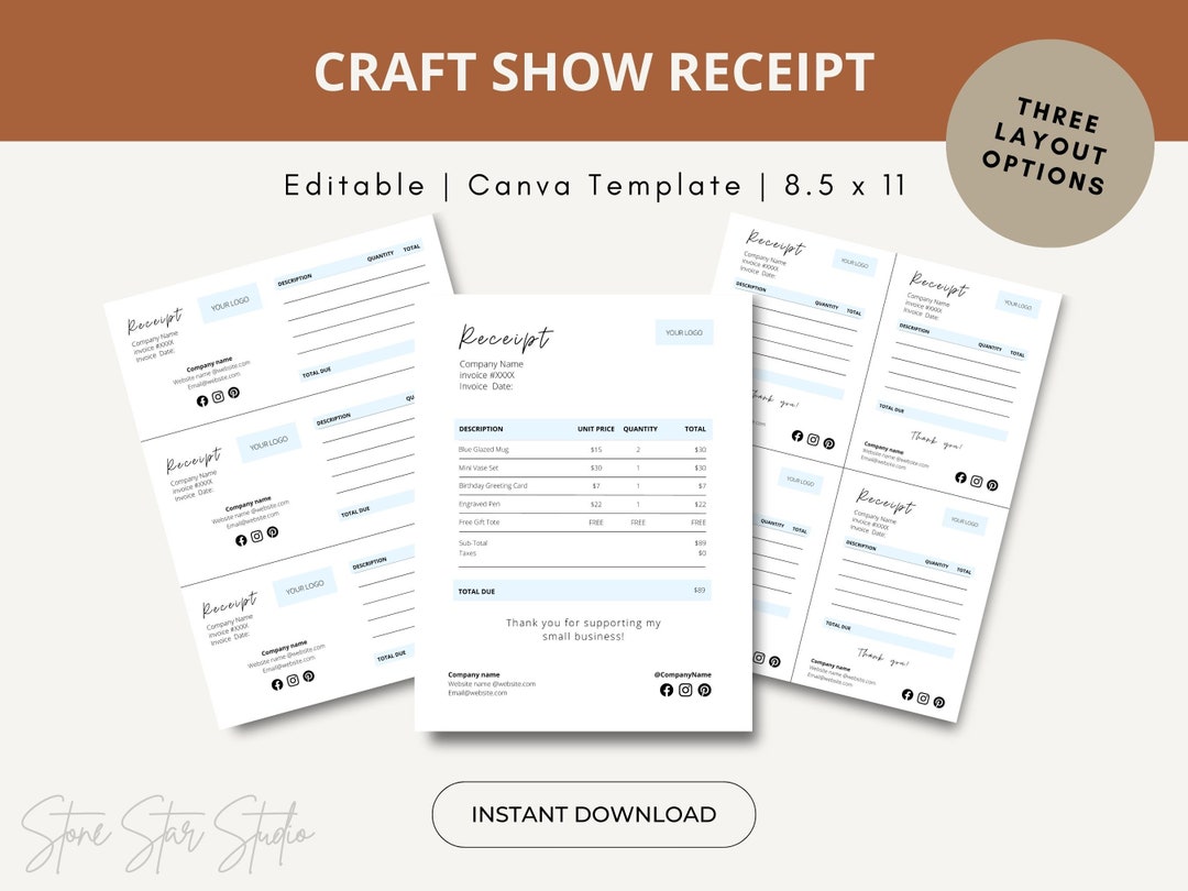 Craft Show Receipt Template. Invoice Form Template, Artist Invoice ...