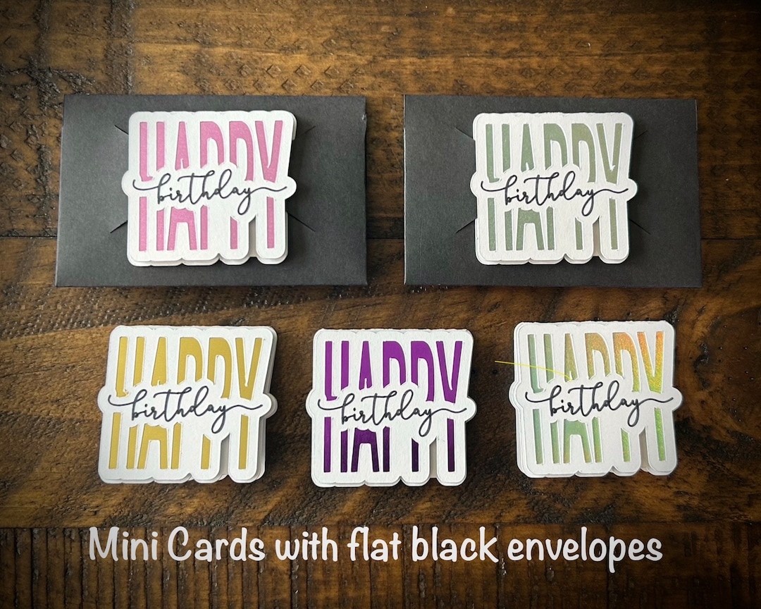 Mini Happy Birthday Cards With Gift Card Holder, Set of 5, Multicolor ...