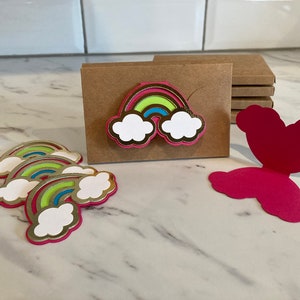 Mini Blank Cards, Set of 5, Rainbow Card, Pizza Card, Flower Card ...