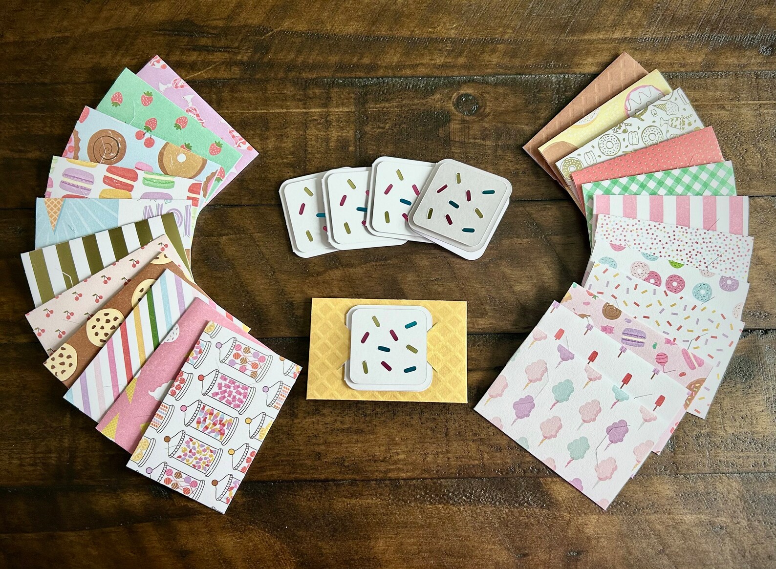 Mini Blank Cards, Set of 5, Rainbow Card, Pizza Card, Flower Card ...