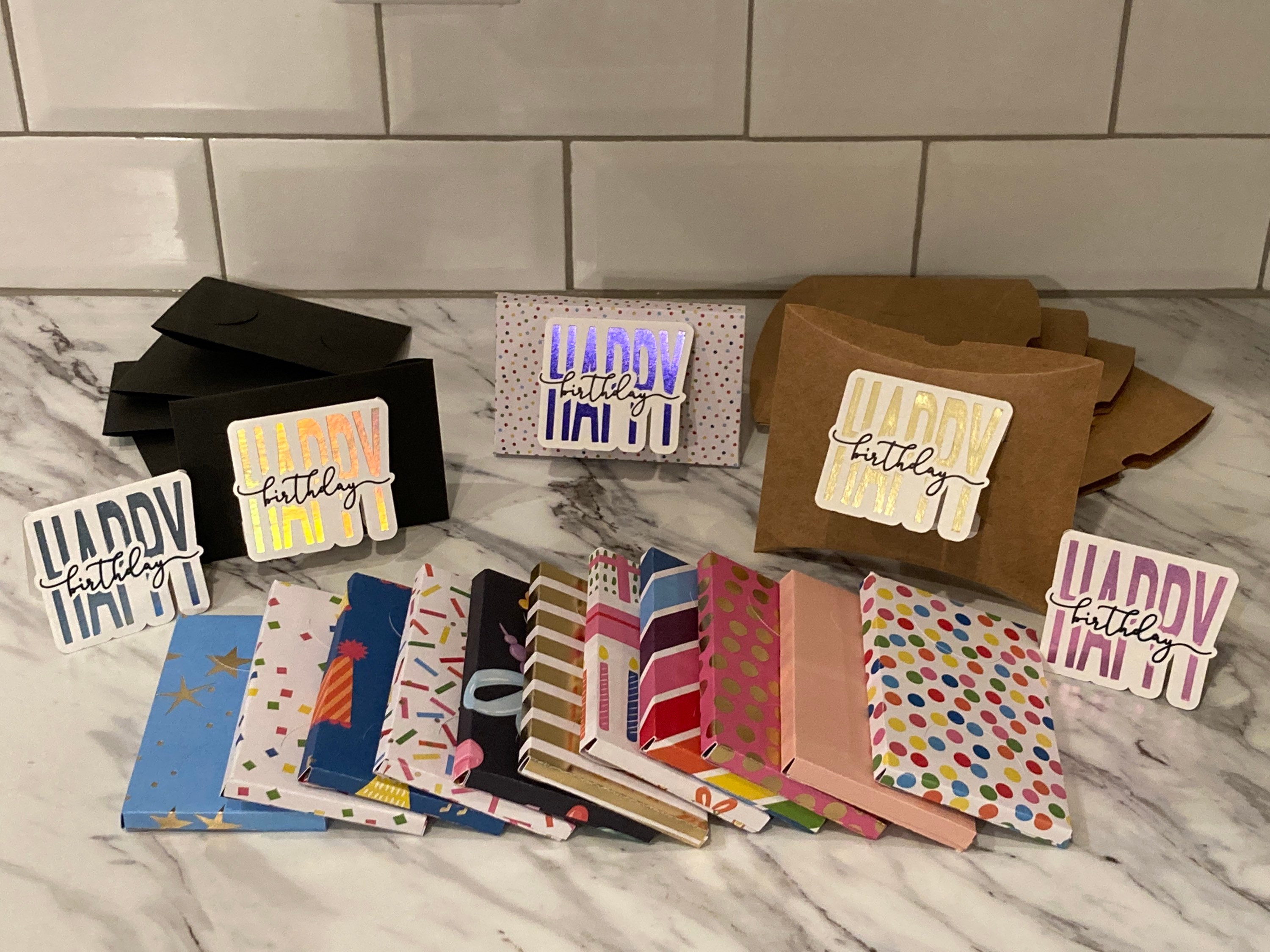 Mini Happy Birthday Cards With Gift Card Holder Set of 5 - Etsy