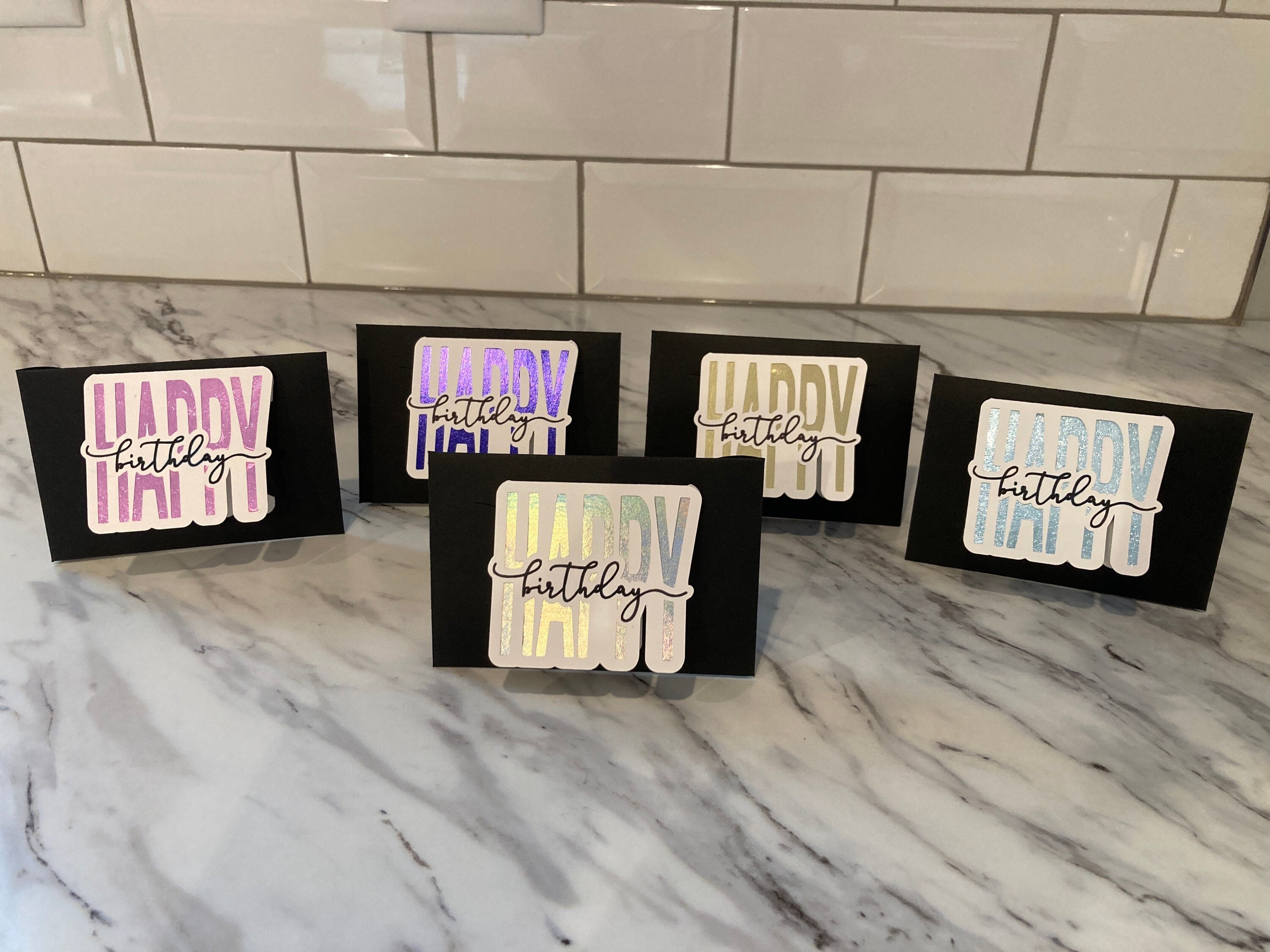 Mini Happy Birthday Cards With Gift Card Holder Set of 5 - Etsy