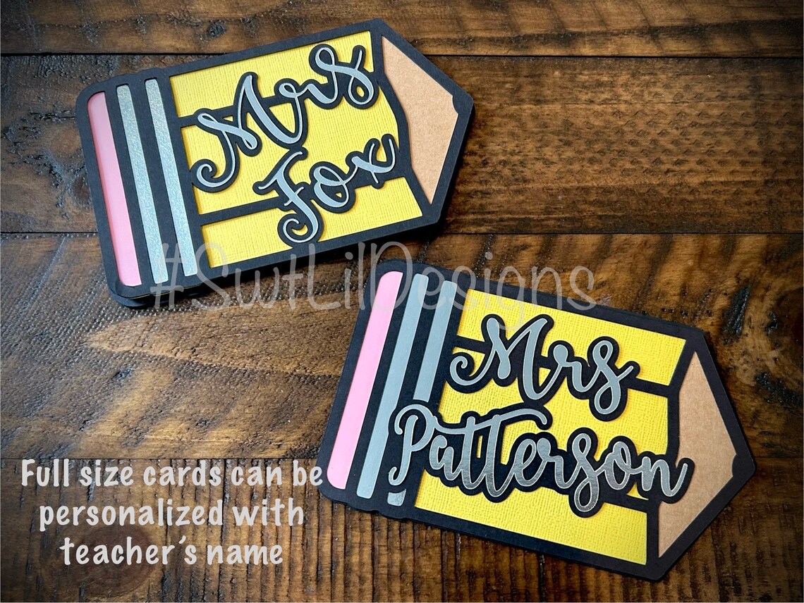 Personalized Teacher Card, Teacher Gift Card Holder, Teacher ...