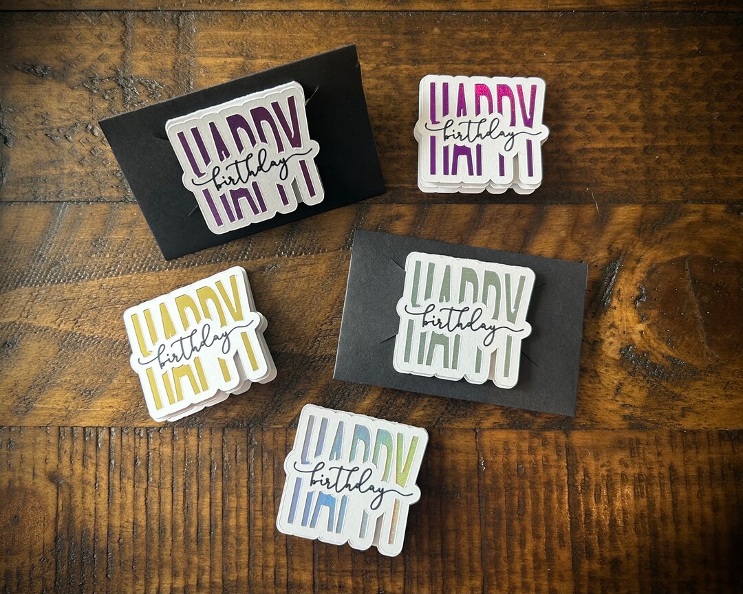 Mini Happy Birthday Cards With Gift Card Holder, Set of 5, Multicolor ...