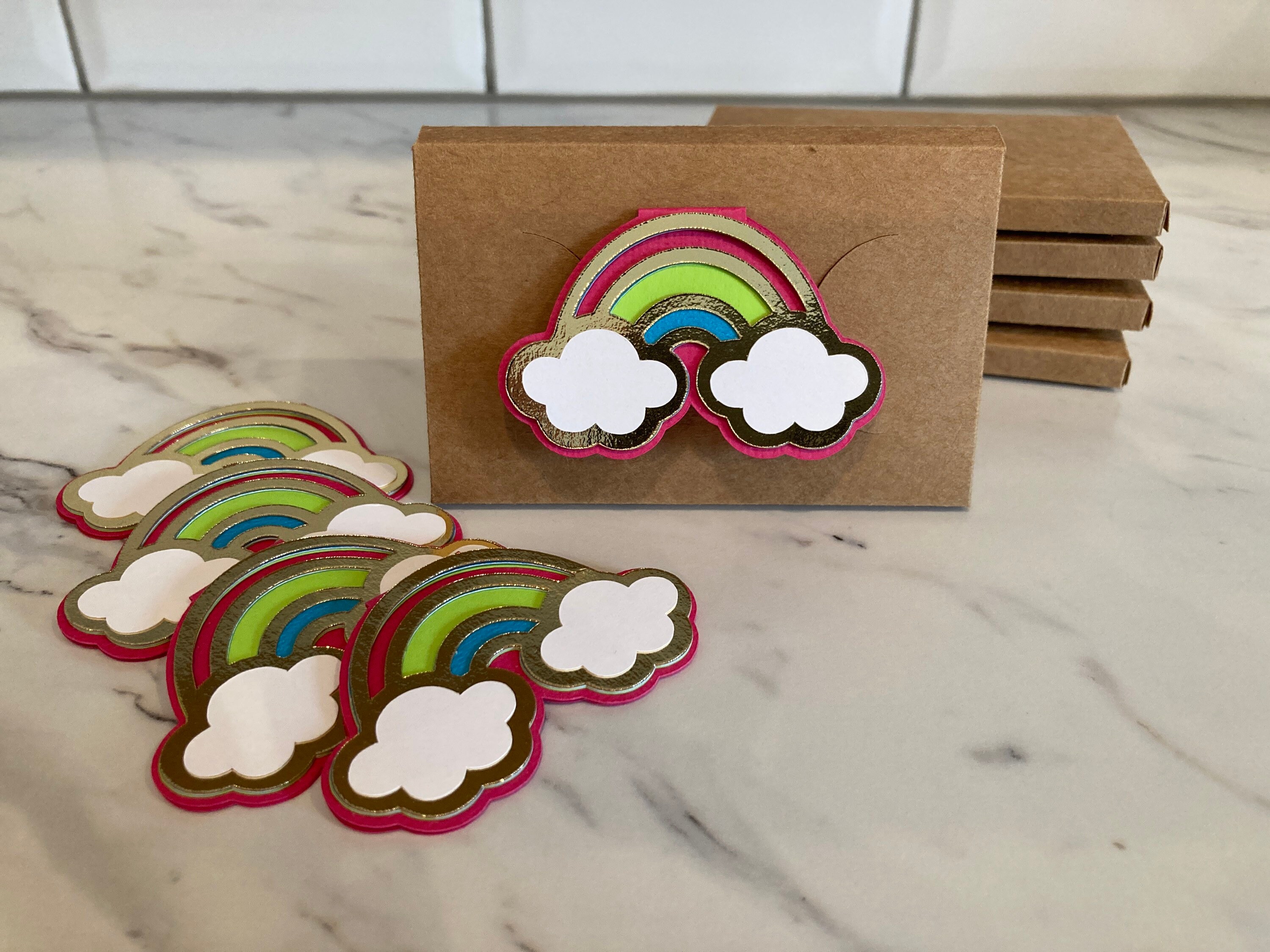 Mini Blank Cards, Set of 5, Rainbow Card, Pizza Card, Flower Card ...