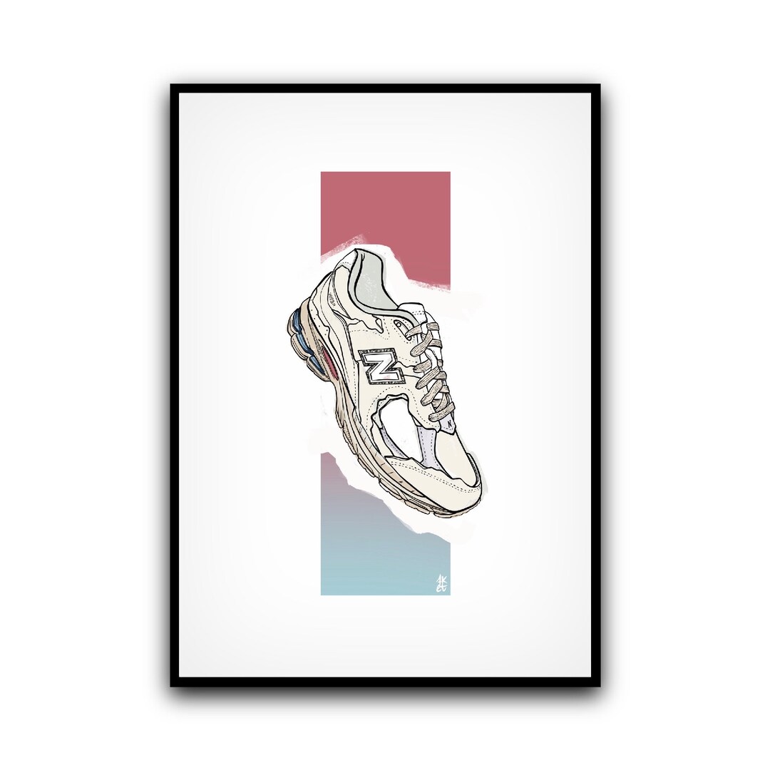 Poster New Balance 2002R Protection Pack Sea Salt Illustration Digital ...