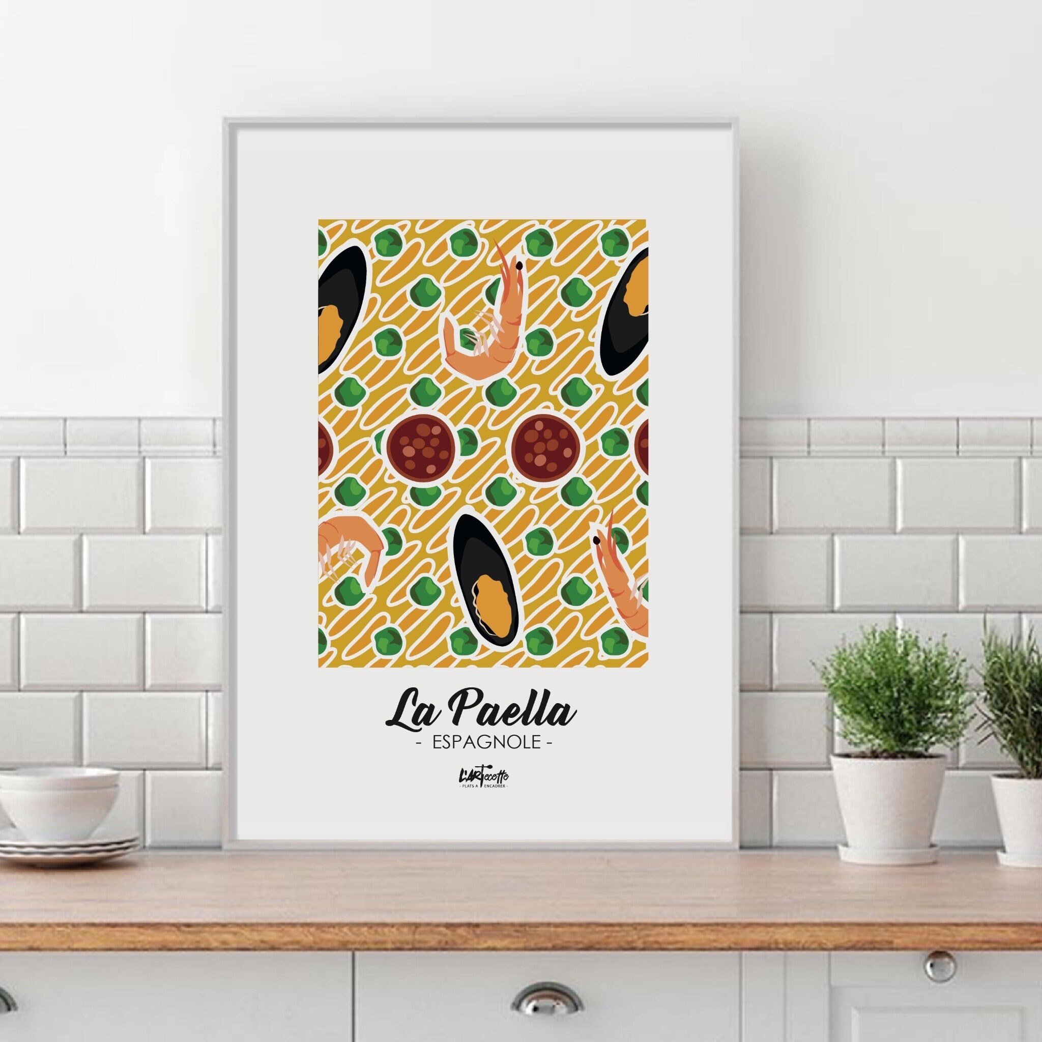 Spanish Paella Poster - Gourmet Poster - Europe - A3 - A4 - Postcard ...