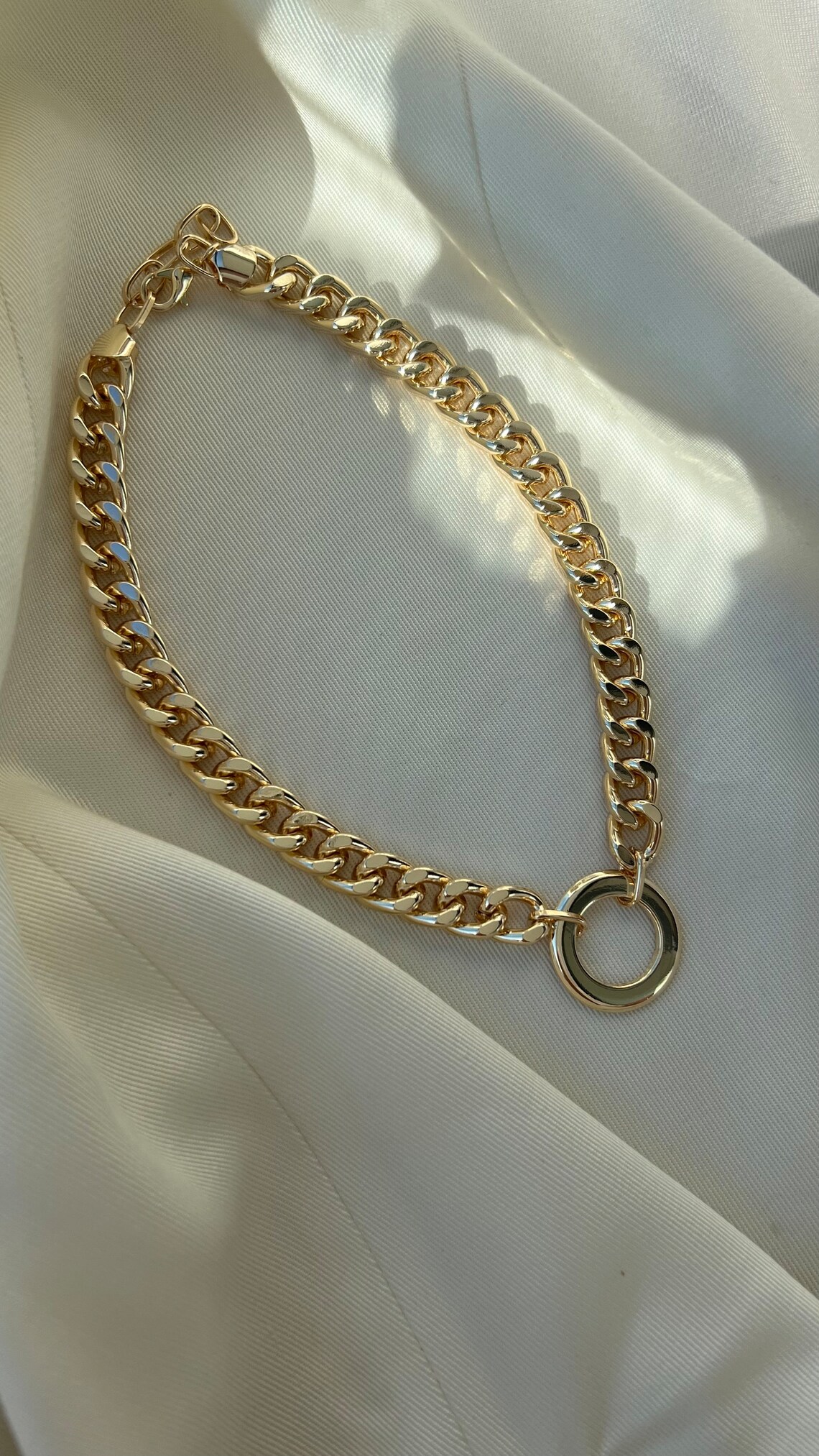 Gold Chunky Chain Curb Choker/ Thick Chain Necklace/ Women Collar ...