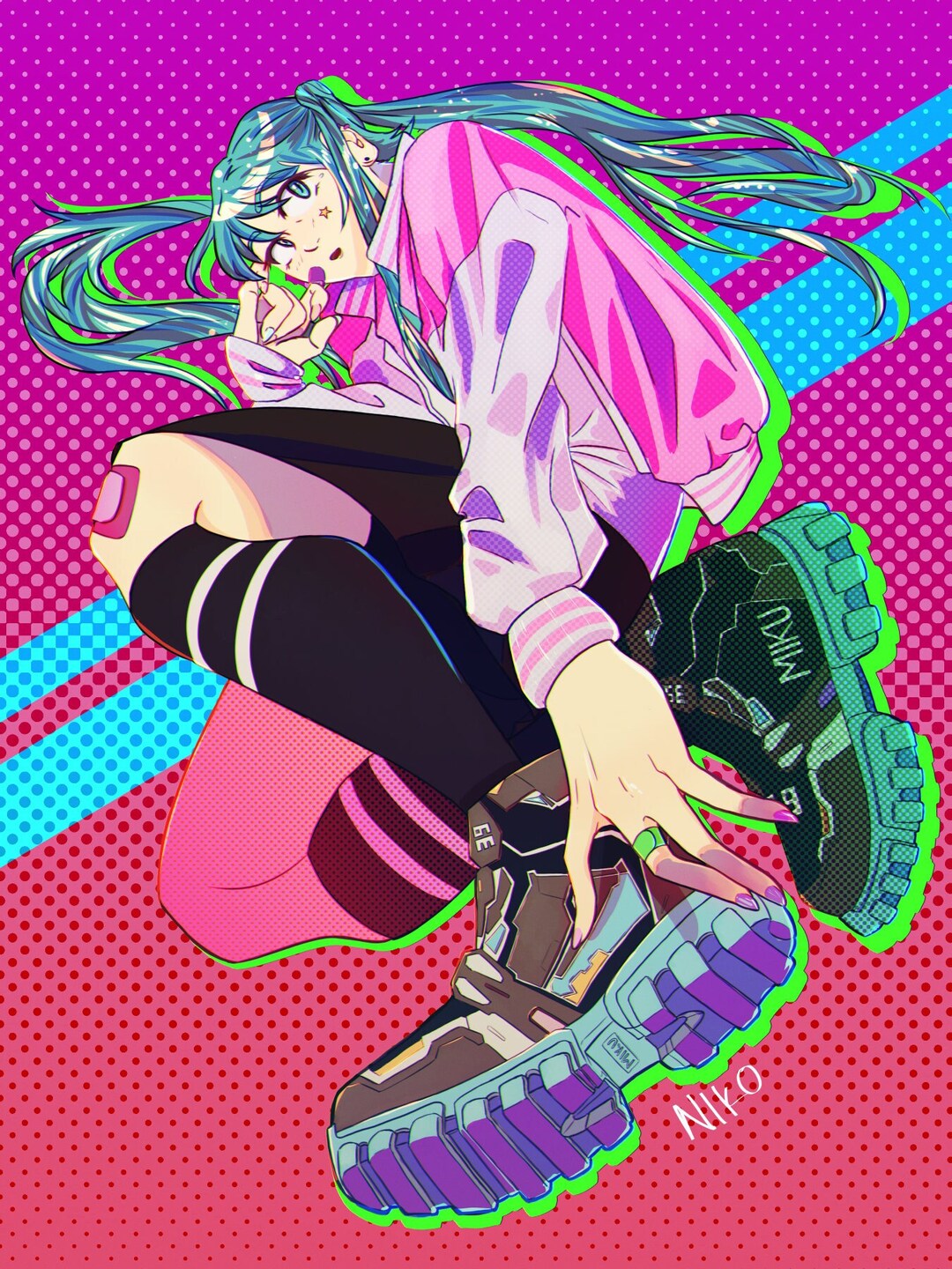 Mitsu-ku Miku! - Hatsune Miku Print - Etsy