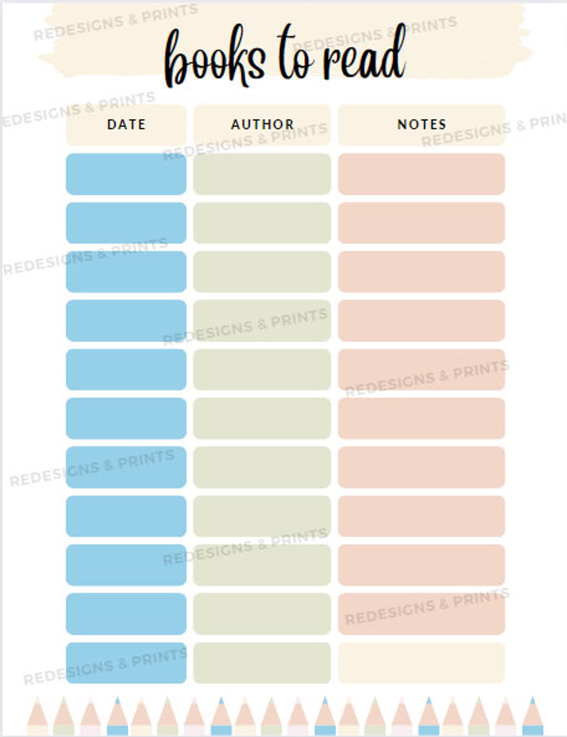 Reading Log, Reading Journal, TBR List, Weekly Reading Goal, Book ...
