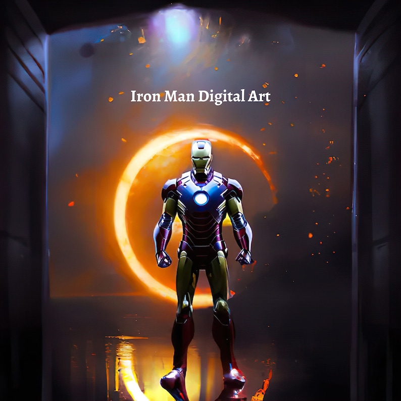 Iron Man Digital Art, Iron Man Printable Wall Art, Avengers Poster ...