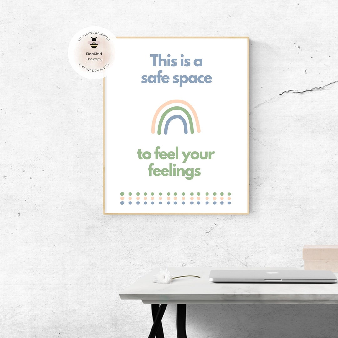 Safe Space Feelings Poster, Calm Down Corner, Classroom Decor, Playroom ...