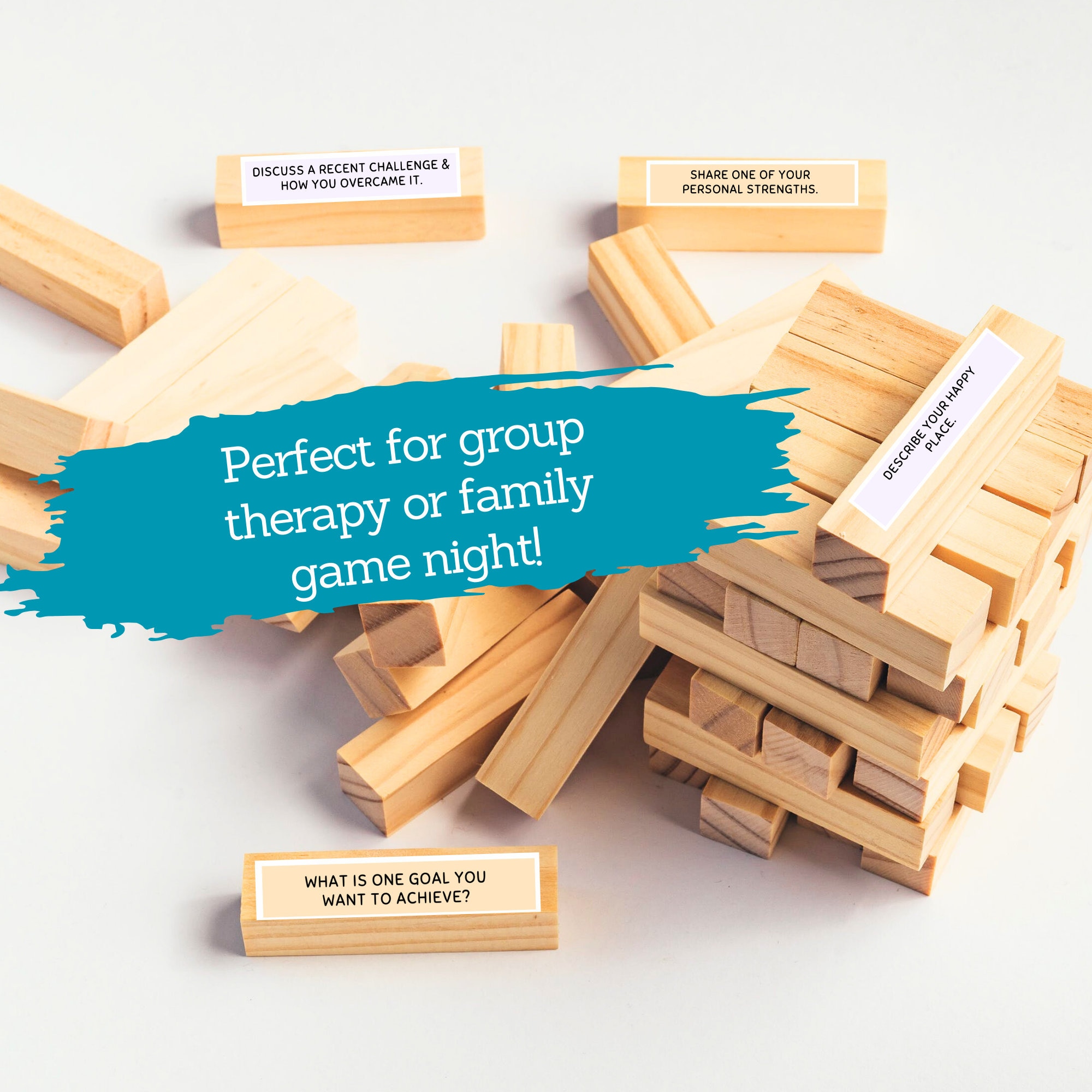 Tumbling Tower Conversation Starter: Therapy Game for Teens (digital ...