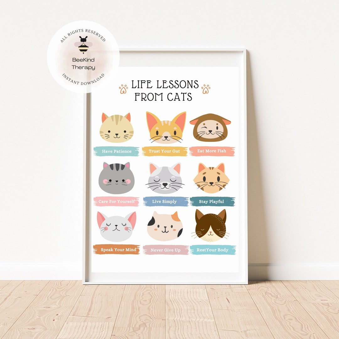 Life Lessons From Cats Poster: Playroom Decor (digital Download) - Etsy