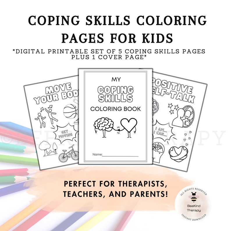 Kids Mental Health Coloring Pages, Classroom Printable Art, Therapy ...