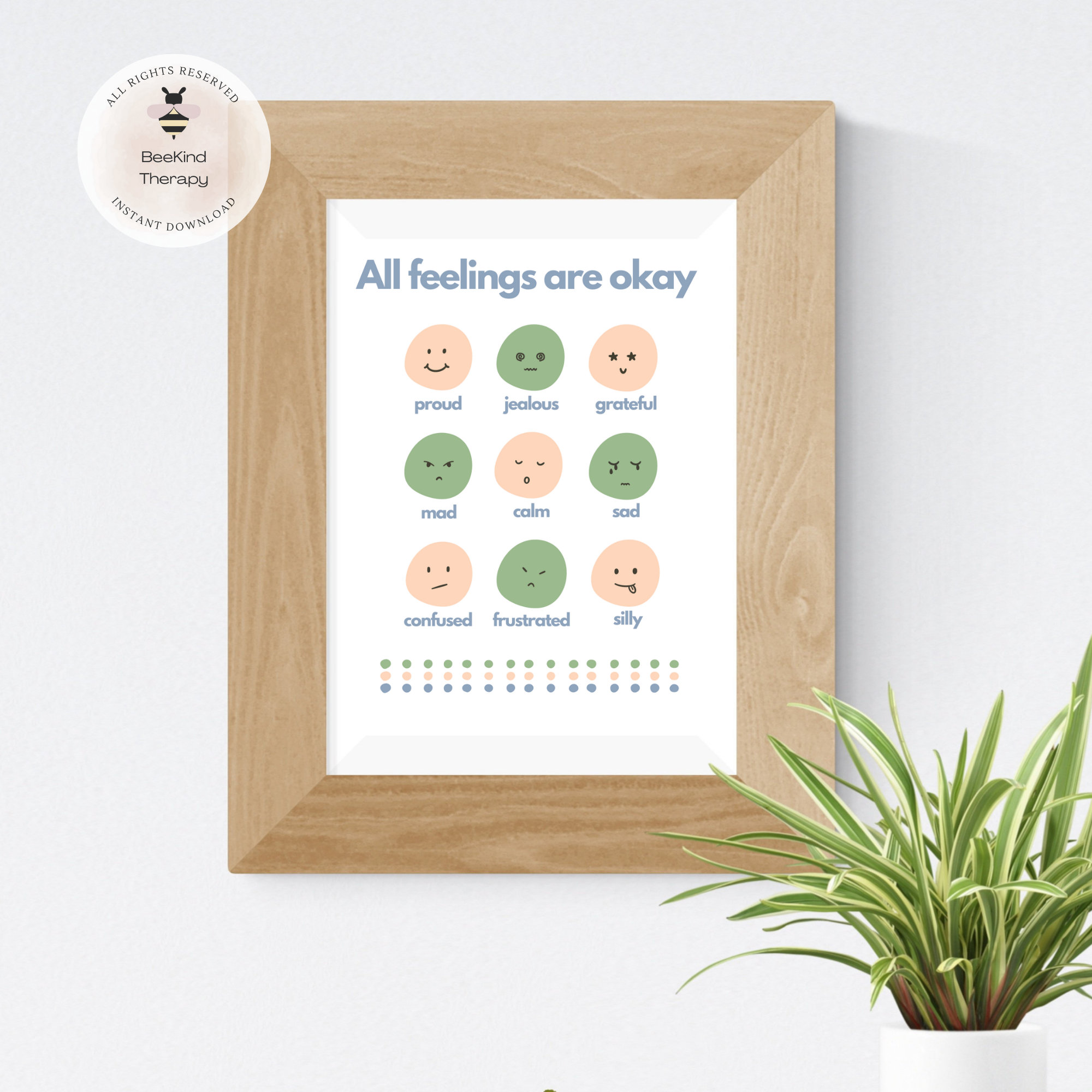 Feelings Chart Poster Calm Down Corner Emotions Are Okay - Etsy