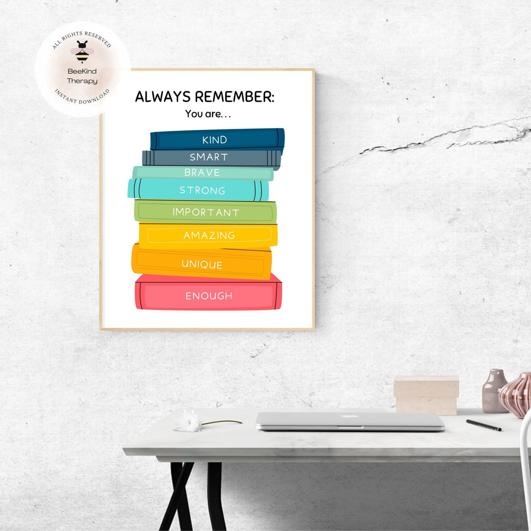 Colorful Mental Health Poster, Positive Affirmations Poster, Therapy ...