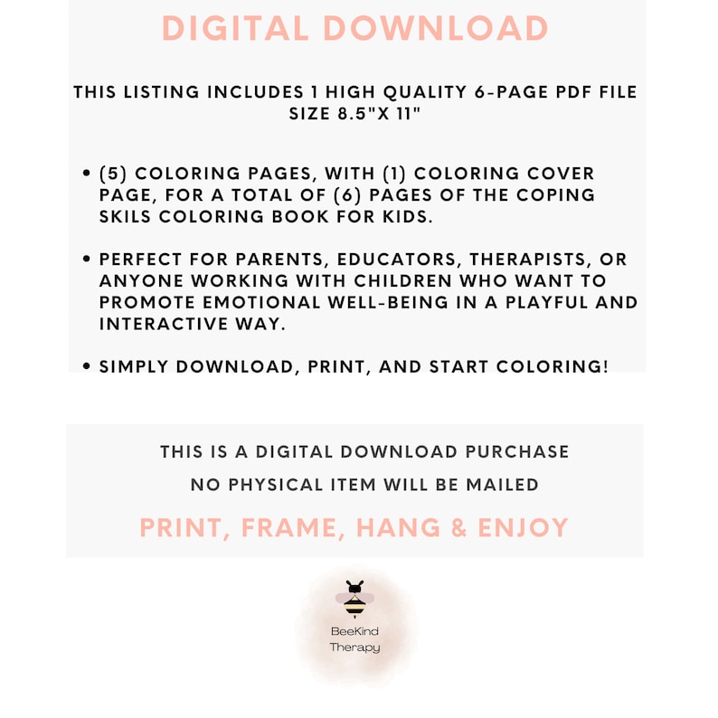 Coloring Pages for Kids, Mental Health Coloring Pages, Coping Skills ...