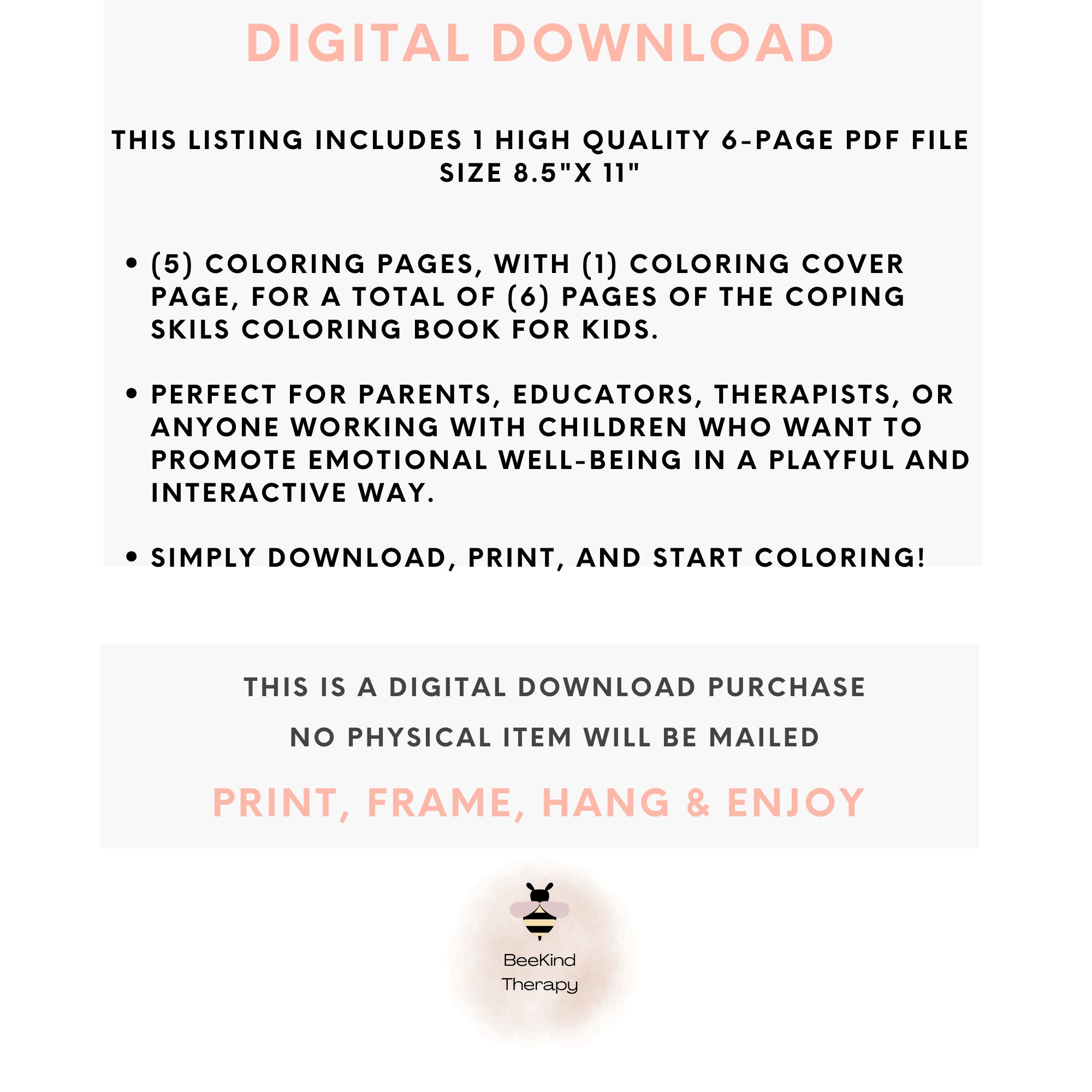 Coloring Pages for Kids, Mental Health Coloring Pages, Coping Skills ...