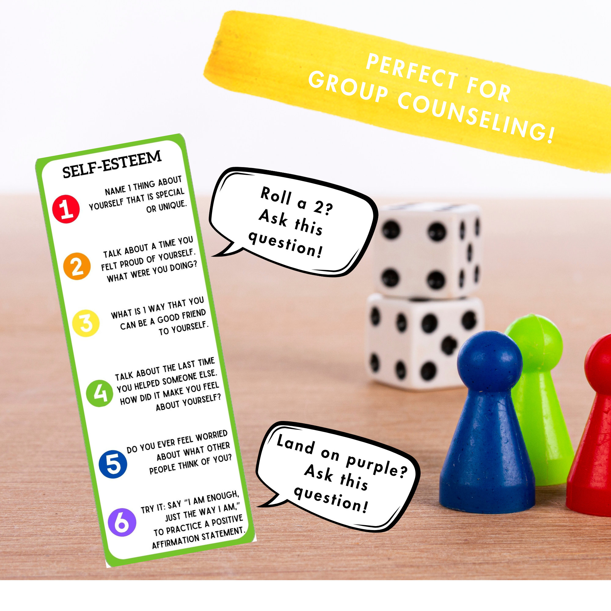 Therapeutic Question Cards for Board Games, Counseling and Therapy Game ...