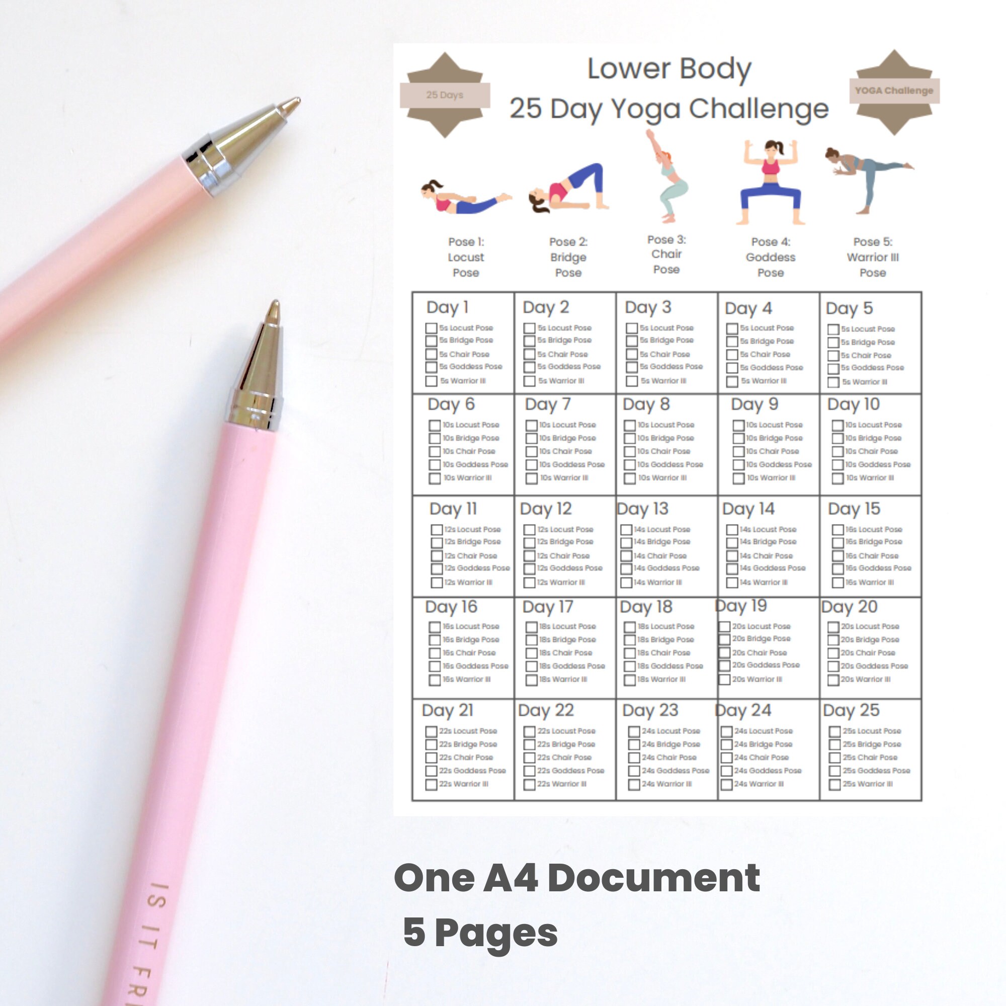 25 Day Lower Body Challenge, Butt Lift, Booty Workout, Glutes Toning ...