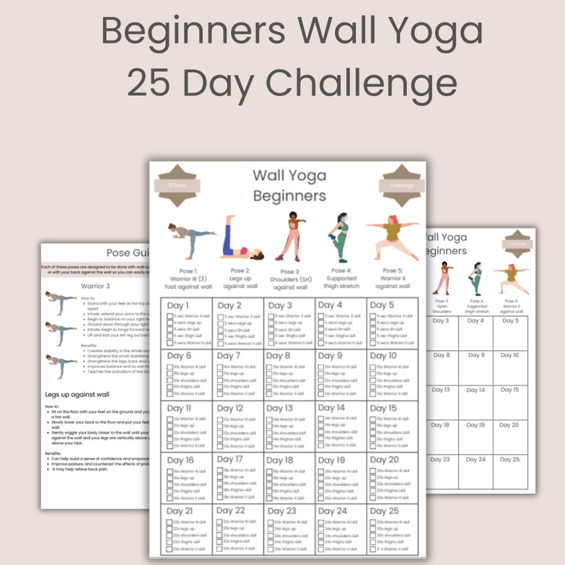 Wall Yoga Beginners, Wall Yoga Challenge, Wall Yoga, Wall Pilates ...