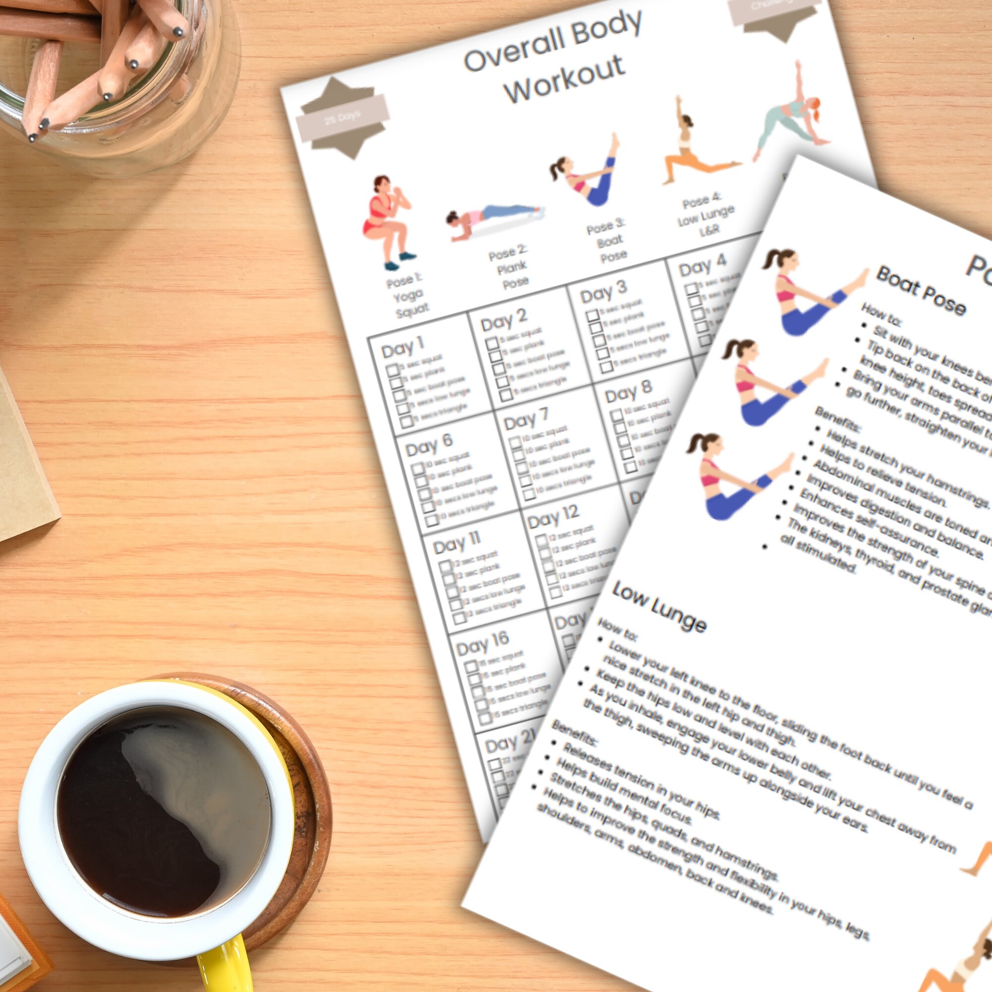 Overall Body Challenge 25 Day Challenge Body Builder Tracker Digital ...