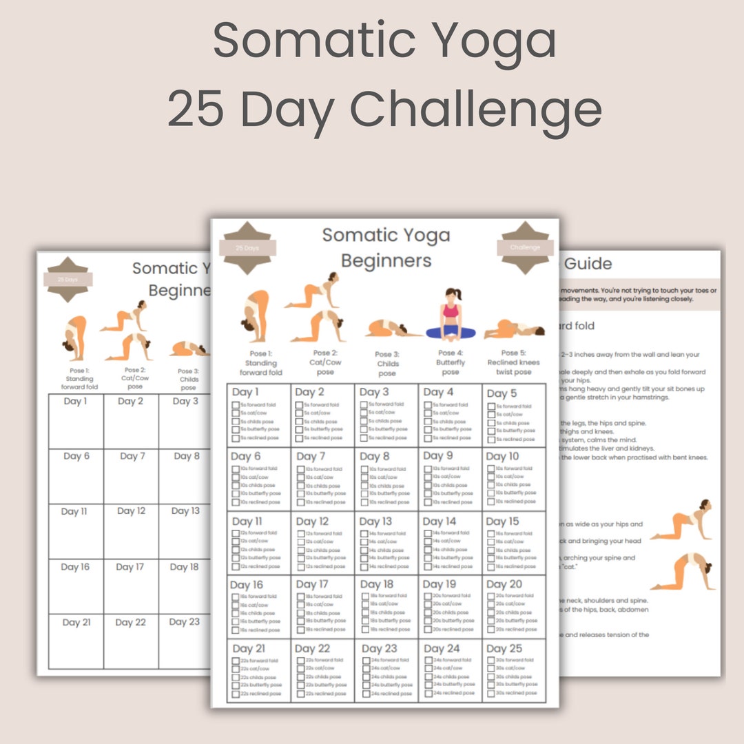 25 Day Somatic Yoga Exercise Challenge | Somatic Healing Coping Skills ...