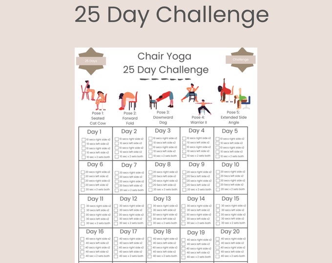 30 Day Chair Yoga Seniors Challenge Chair Workout Chair Yoga Guide ...