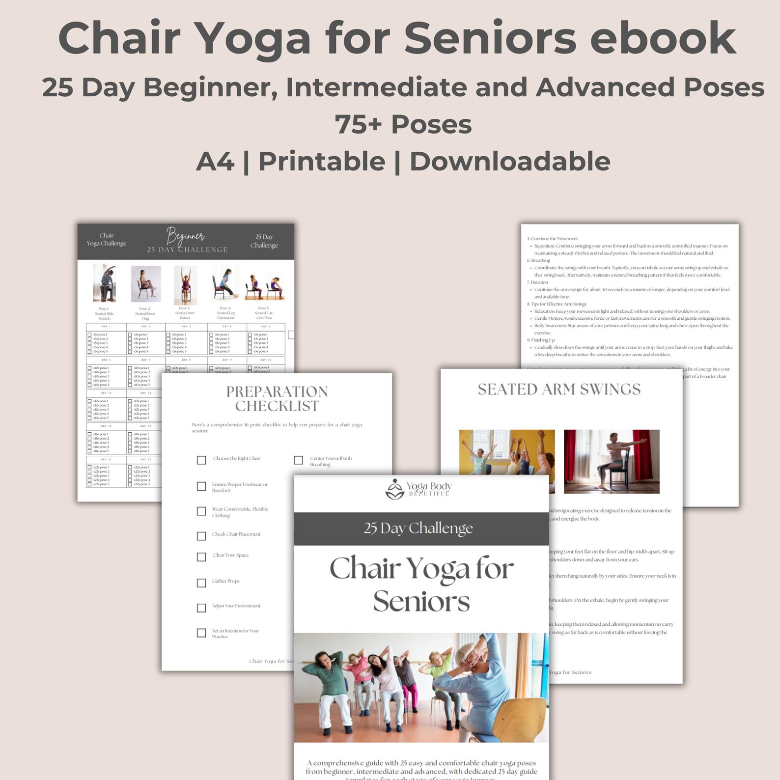 75 Pose Chair Yoga for Seniors, 25 Day Beginner, Intermediate and ...
