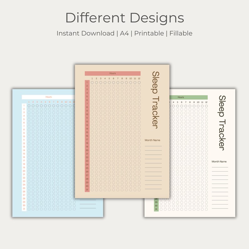 Sleep Tracker Printable, Monthly Sleep Tracker Planner Printable PDF ...