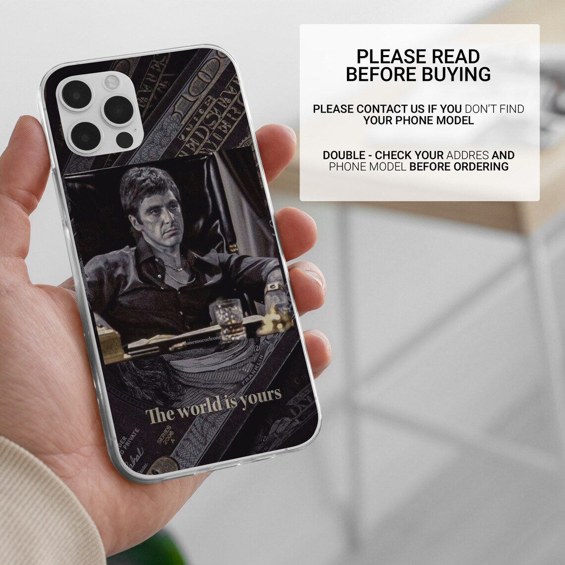 Tony Montana scarface Phone Case for iPhone 14, Xr, 11 Pro, 12, 13, Xs ...