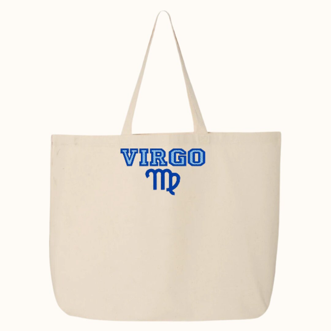 Zodiac Sign Embroidered Tote Bag Custom Embroidered Canvas - Etsy
