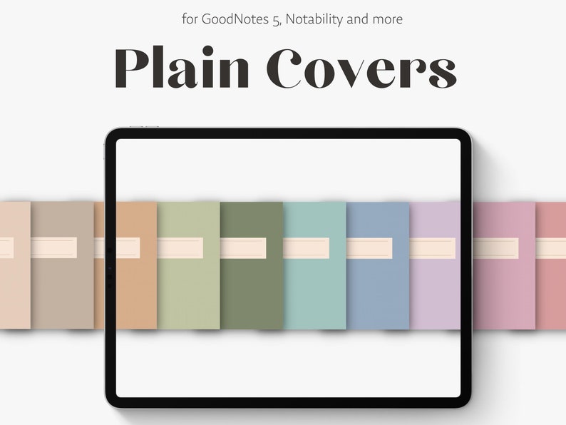 30 Digital Plain Covers for Goodnotes 5, Minimalist Pastel Covers ...