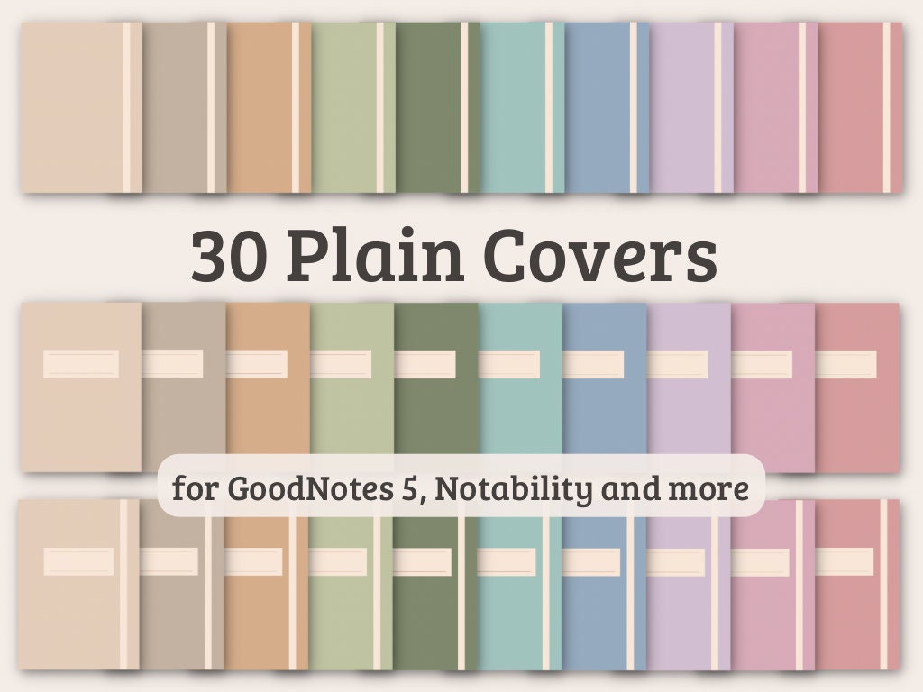 30 Digital Plain Covers for Goodnotes 5, Minimalist Pastel Covers ...