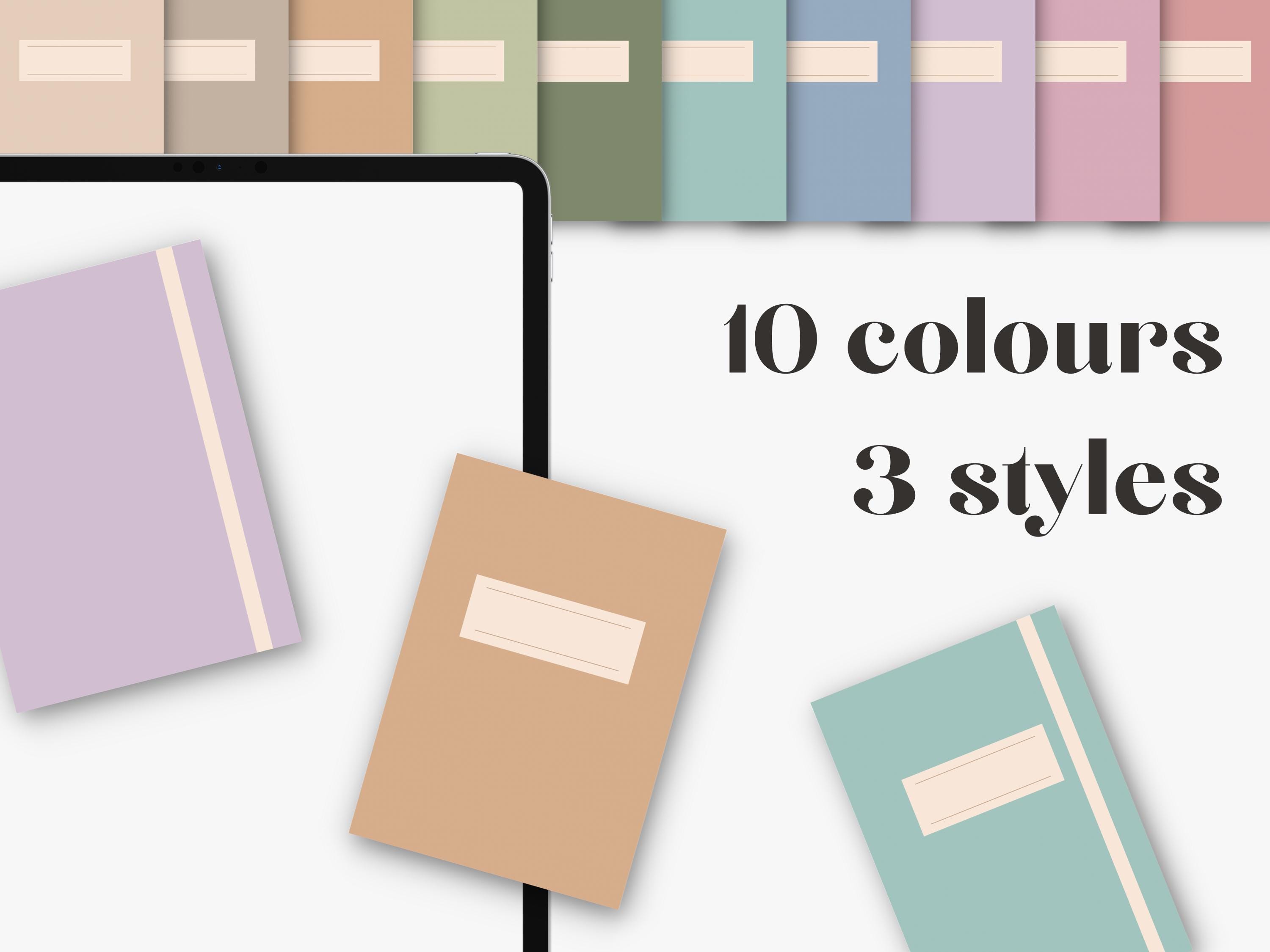 30 Digital Plain Covers for Goodnotes 5, Minimalist Pastel Covers ...